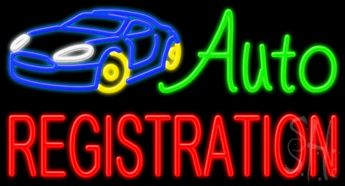 Auto Registration LED Neon Sign - Auto Registration Neon Signs - Every ...