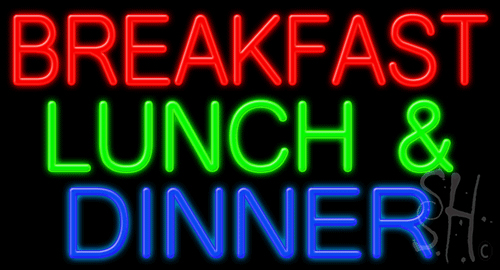 Breakfast Lunch And Dinner LED Neon Sign - Breakfast Neon Signs - Every ...