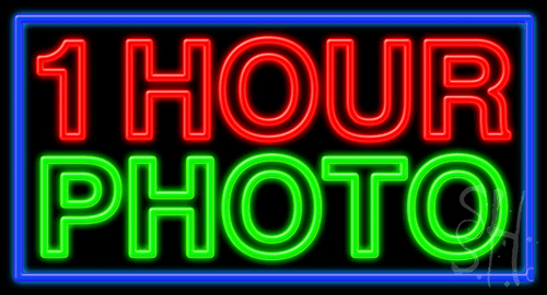 1 Hour Photo LED Neon Sign - Art / Photography Neon Signs - Everything Neon