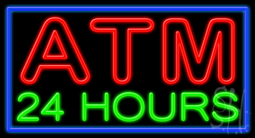 Atm 24 Hours LED Neon Sign - ATM Neon Signs - Everything Neon