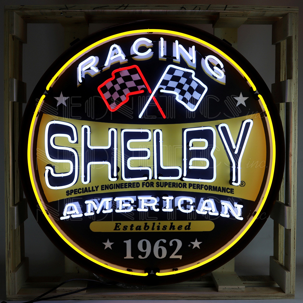 Shelby Racing Round Neon Sign In 36 inches Steel Can - Newest Signs ...
