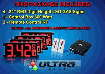 LED GAS PRICE-Digital Gasoline LED SIGNS 24" Digits - LED Gas Price ...