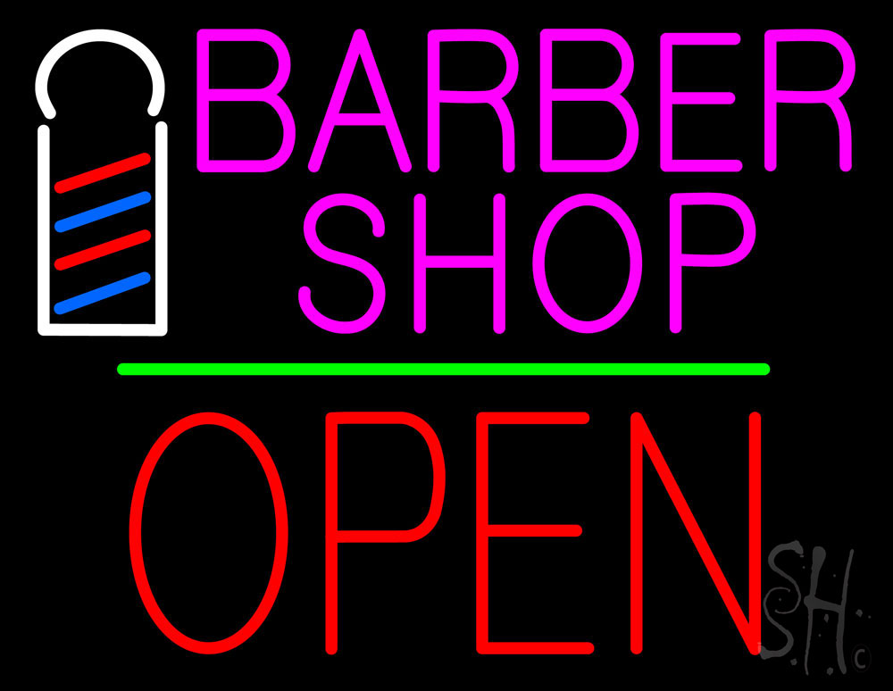 Pink Barber Shop Logo LED Neon Sign - Barber Shop Open Neon Signs ...