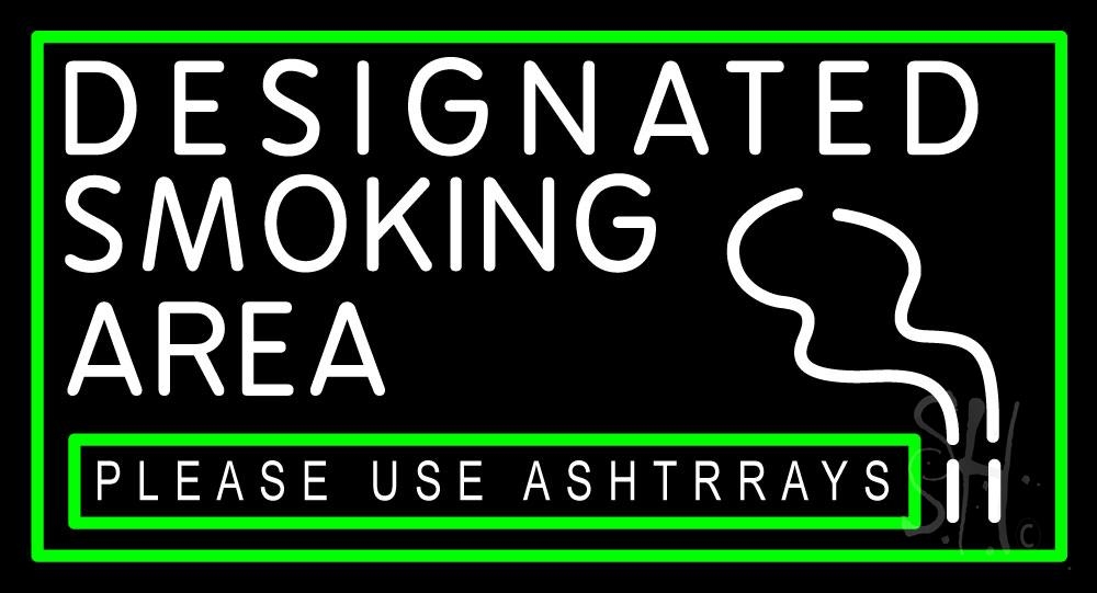Designated Smoking Area Free Use Ashtrays Neon Sign | Smoking Neon ...