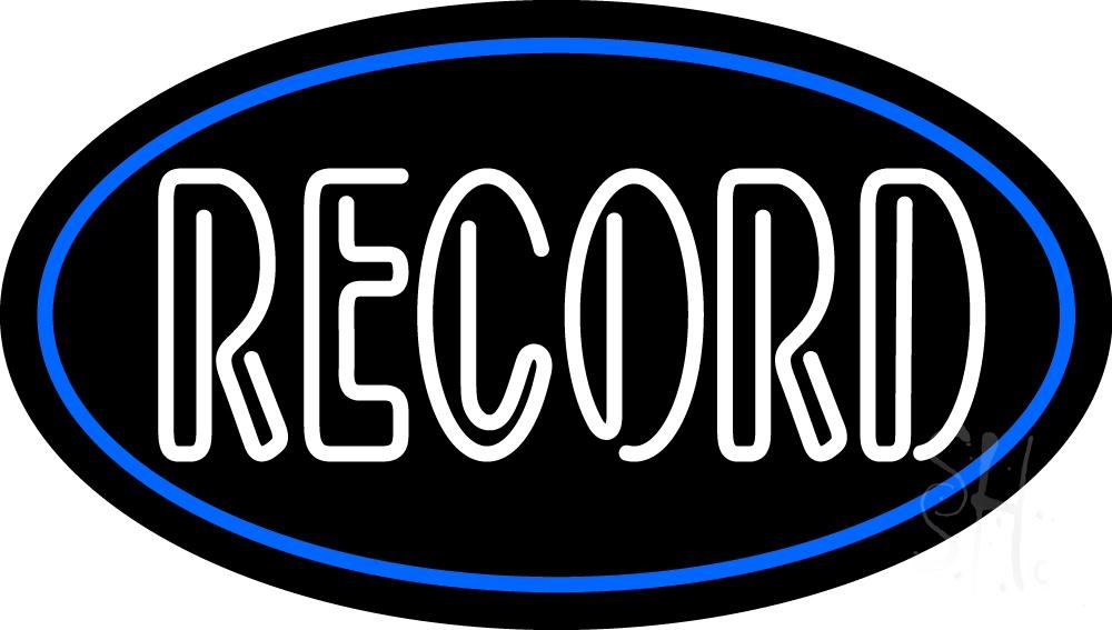 White Colored Records 1 LED Neon Sign - Records Neon Signs - Everything ...
