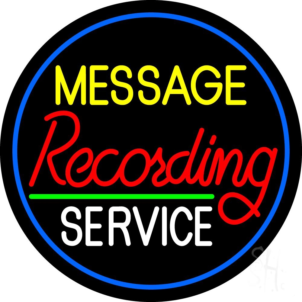 Custom Red Recording White Service And Blue Border LED Neon Sign ...