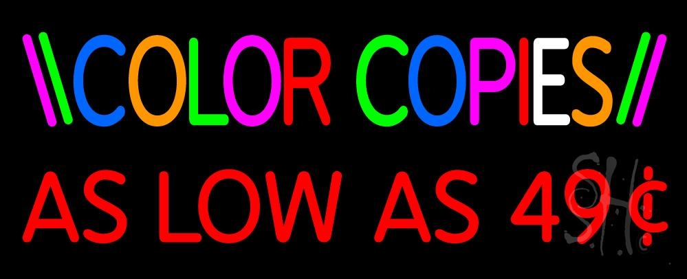 Color Copies As Low As 49 1 LED Neon Sign - Fax & Copies Neon Signs ...