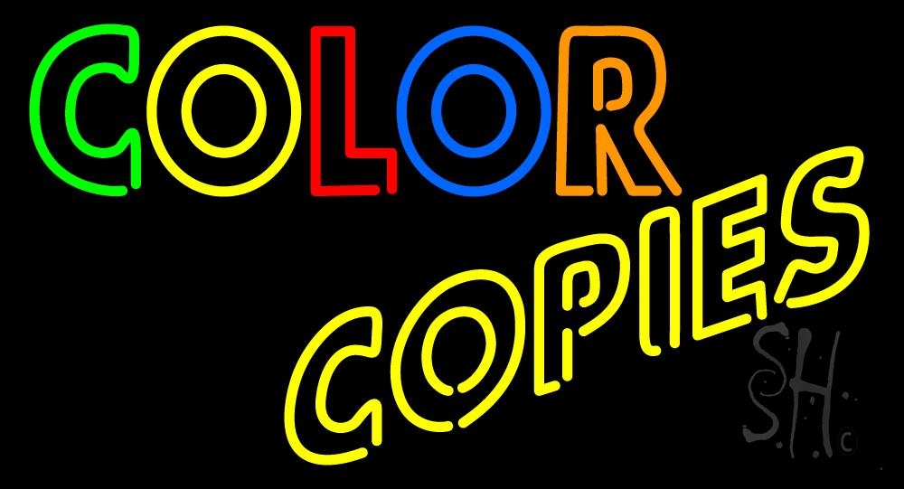 Double Stroke Color Copies 1 LED Neon Sign - Fax & Copies Neon Signs ...
