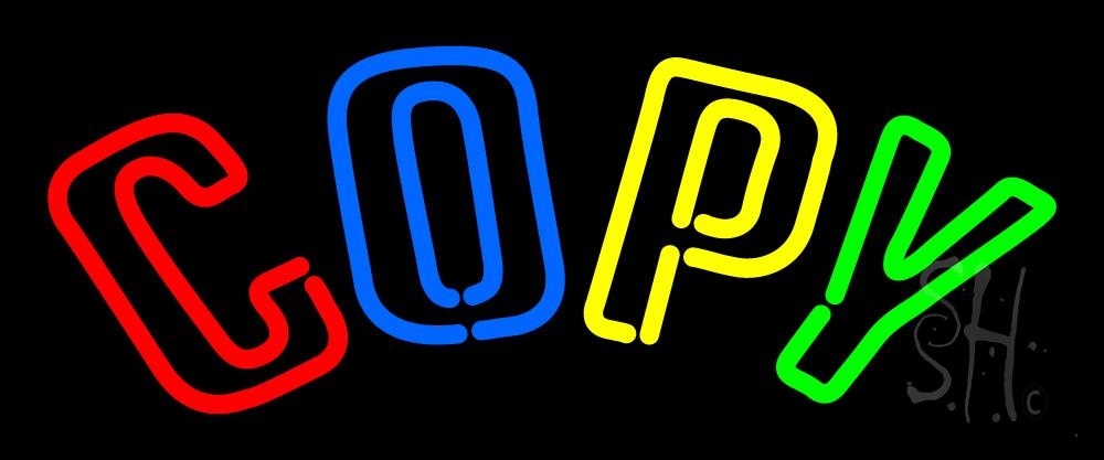 Double Stroke Multi Colored 1 LED Neon Sign - Fax & Copies Neon Signs ...