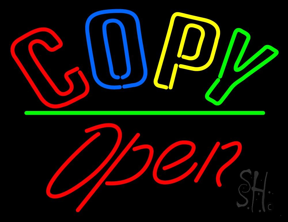 Double Stroke Multi Colored With Open 1 LED Neon Sign - Fax & Copies ...