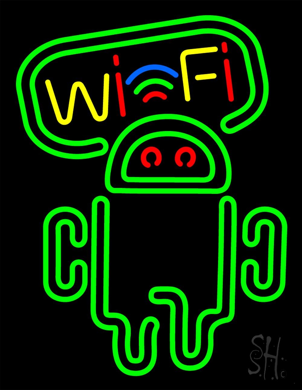 Wifi With Logo LED Neon Sign - Wifi Spot Neon Signs - Everything Neon