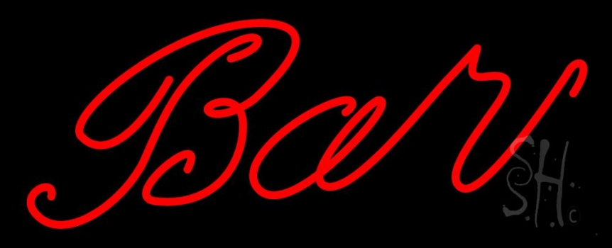 Cursive Red Bar Neon Sign | Bar Neon Signs - Every Thing Neon