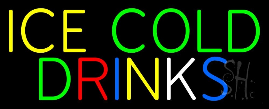 Multi Colored Ice Cold Drinks LED Neon Sign - Cold Drinks Neon Signs ...