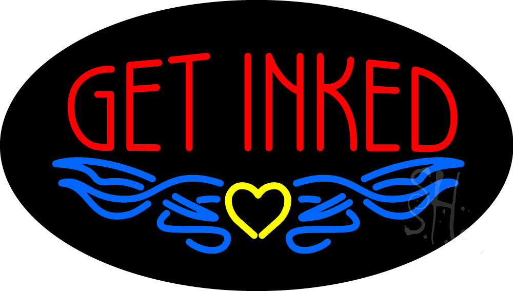 Get Inked Logo Animated LED Neon Sign - Tattoo Neon Signs - Everything Neon