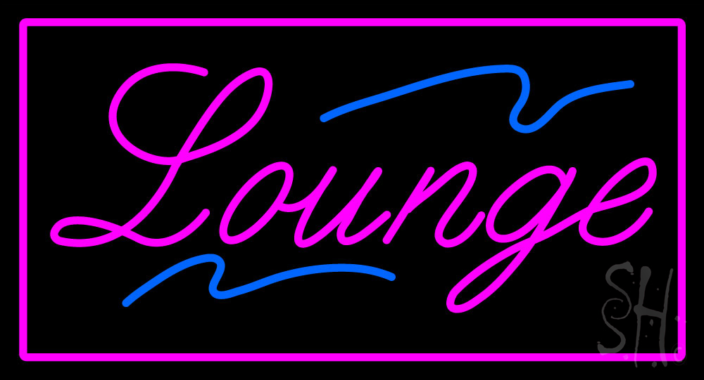 Lounge Rectangle Pink Neon Sign | Lounge Neon Signs - Every Thing Neon