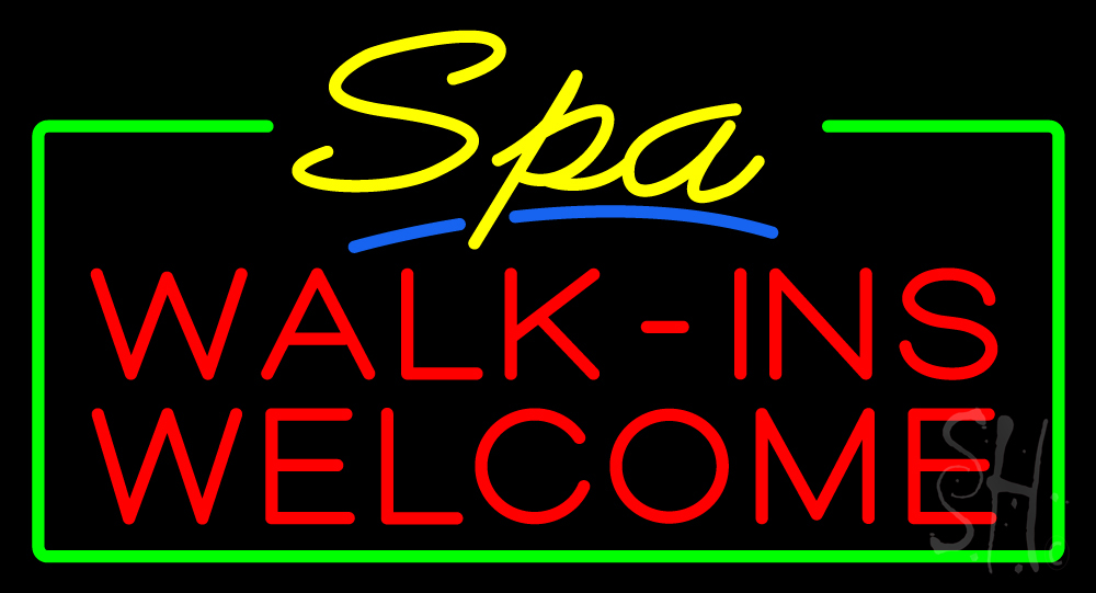 Yellow Spa Walk ins Welcome LED Neon Sign - Spa Neon Signs - Everything ...