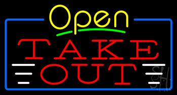 Open Take Out LED Neon Sign - Take Out / Take Away Open Neon Signs ...