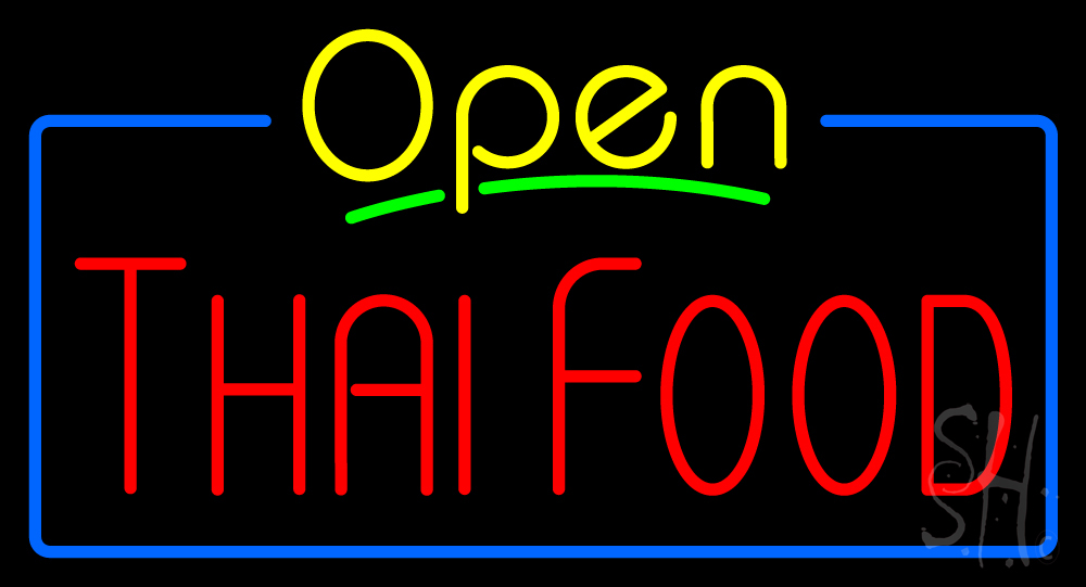Open Thai Food LED Neon Sign - Thai Cuisine Open Neon Signs ...