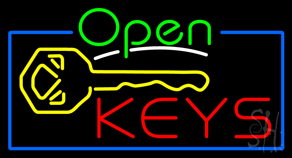 Open Keys LED Neon Sign - Home Improvement Neon Signs - Everything Neon