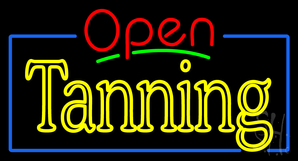 Red Open Double Stroke Tanning LED Neon Sign - Tanning Open Neon Signs ...
