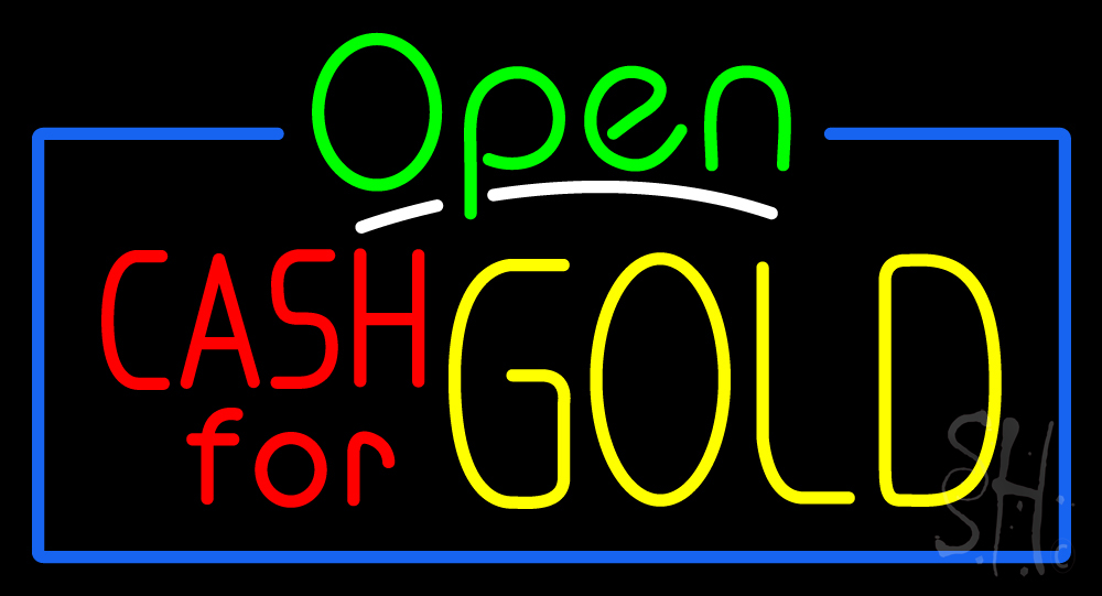 Green Open Cash for Gold LED Neon Sign - Cash For Gold Neon Signs ...