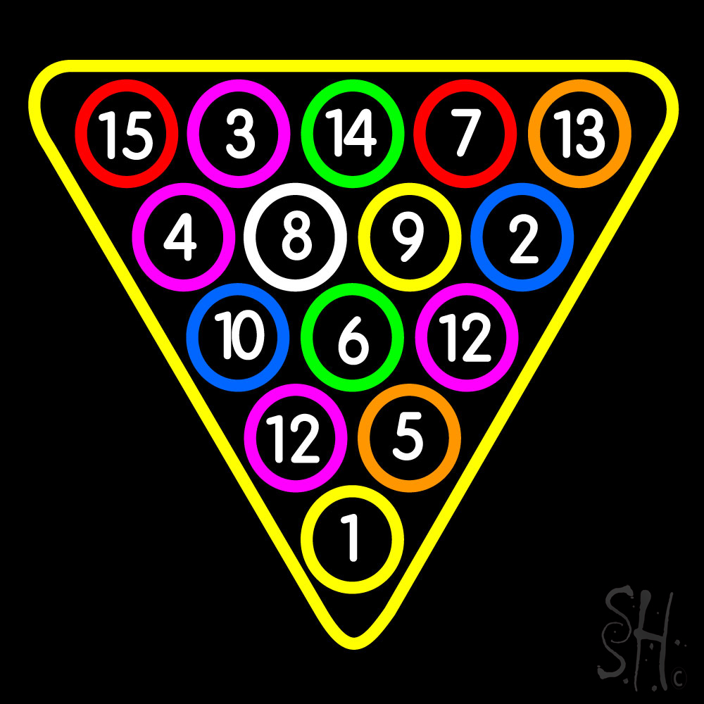 Multi Colored Billiards Neon Sign - Pool Neon Signs - Everything Neon