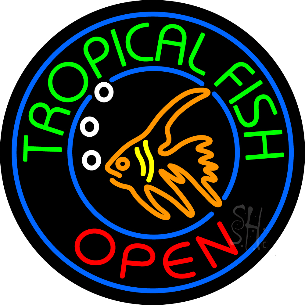 Tropical Fish Open LED Neon Sign - Trophical Fish Neon Signs ...